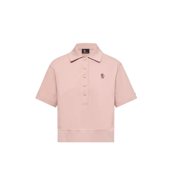 Moncler Logo Patch Polo Shirt - Pink