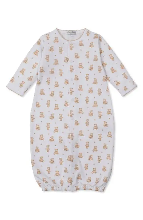 KISSY KISSY Teddy Bear Print Convertible Pima Cotton Gown