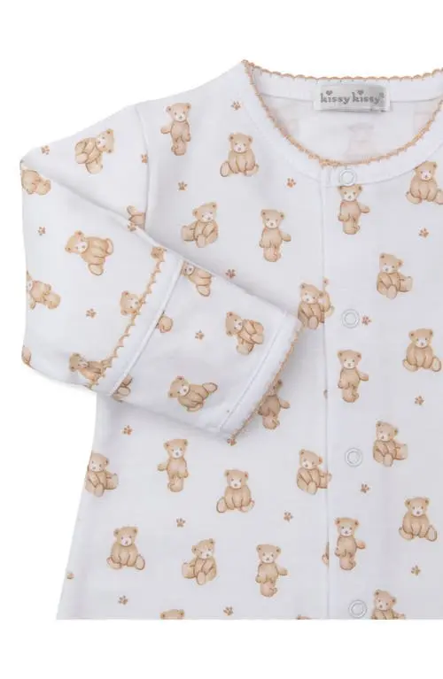 KISSY KISSY Teddy Bear Print Convertible Pima Cotton Gown