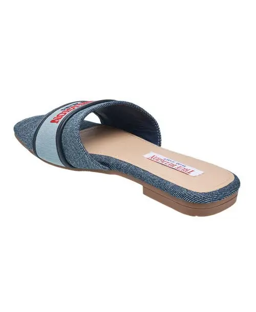 True Religion Remy Logo Band Slide Sandal - Denim
