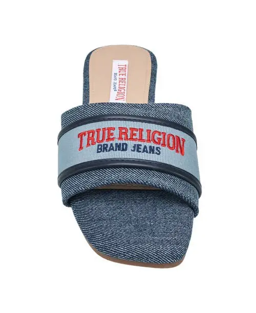 True Religion Remy Logo Band Slide Sandal - Denim
