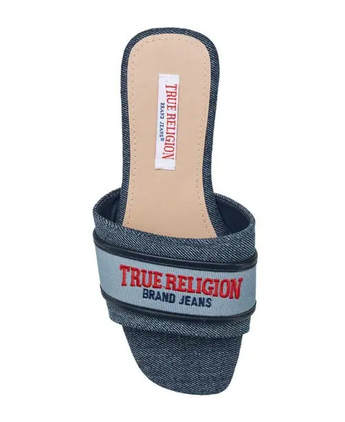 True Religion Remy Logo Band Slide Sandal - Denim