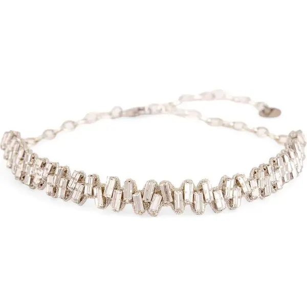 Deepa Gurnani Ilya Choker Necklace - Silver