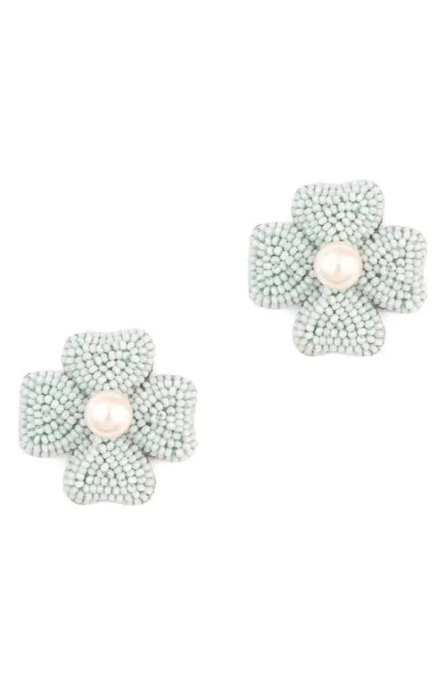 Deepa Gurnani Liora Beaded Flower Drop Earrings - Baby Blue