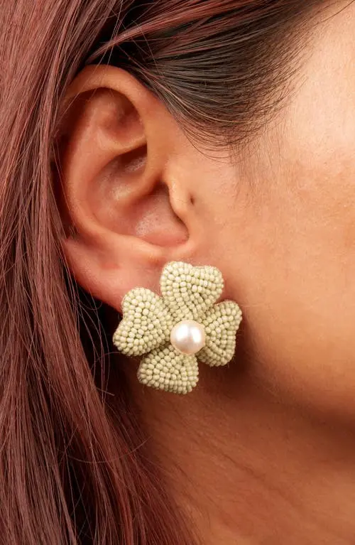 Deepa Gurnani Liora Beaded Flower Drop Earrings