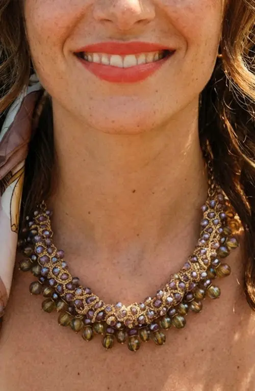 Deepa Gurnani Emil Beaded Collar Necklace
