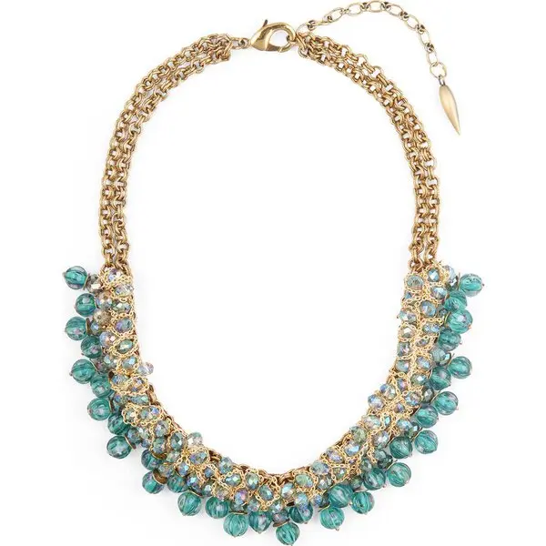 Deepa Gurnani Emil Beaded Collar Necklace - Teal