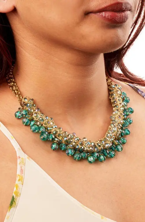 Deepa Gurnani Emil Beaded Collar Necklace - Teal