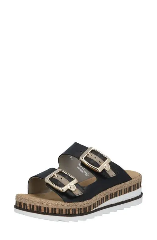 RIEKER Regina Slide Sandal - Schwarz/beige