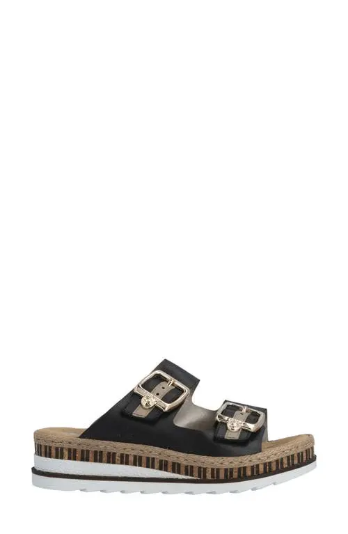 RIEKER Regina Slide Sandal - Schwarz/beige