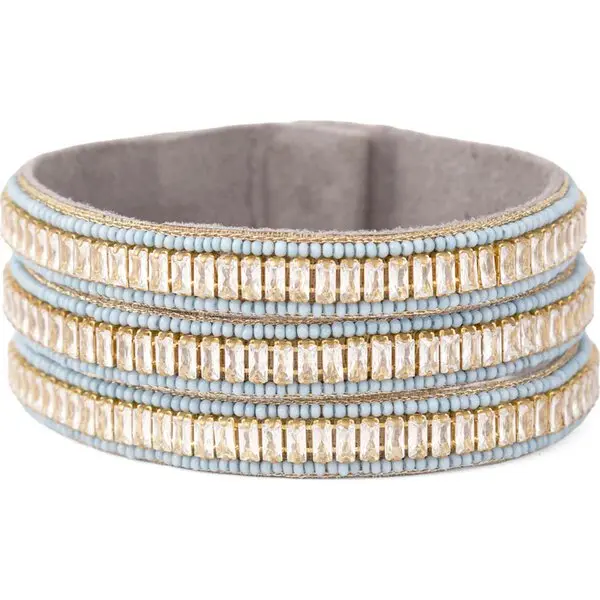 Deepa Gurnani Alonsina Beaded Statement Bracelet - Powder Blue