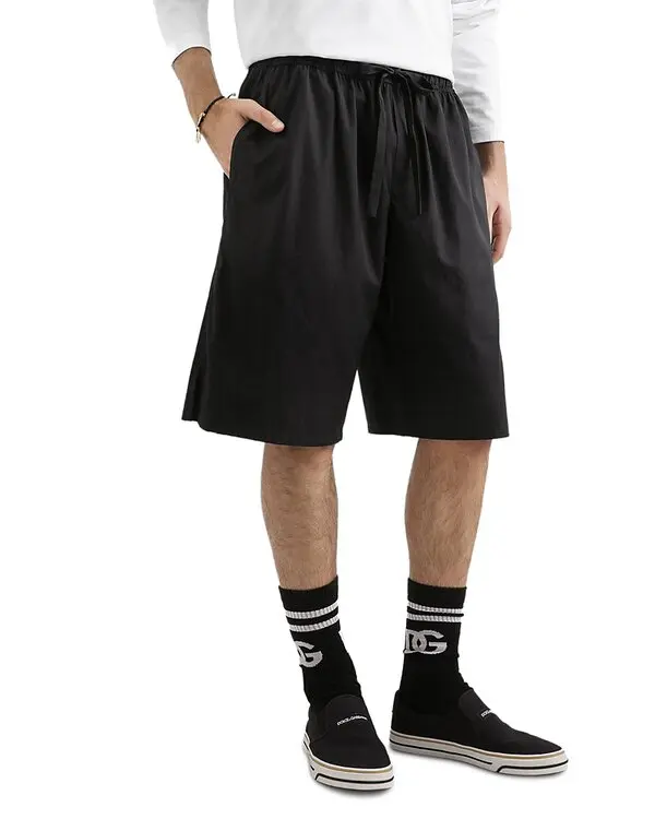 Dolce & Gabbana Regular Fit Drawstring Shorts - Black