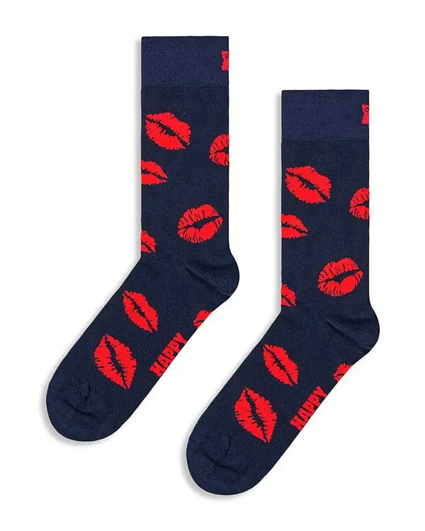 Happy Socks Set Of Two Patterned Crew Socks - Blue