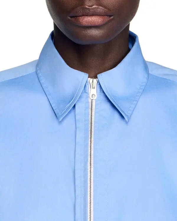 Sandro Julianna Cropped Logo Shirt