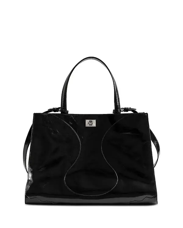 Zadig&Voltaire Jack Vintage Patent Leather Tote - Black
