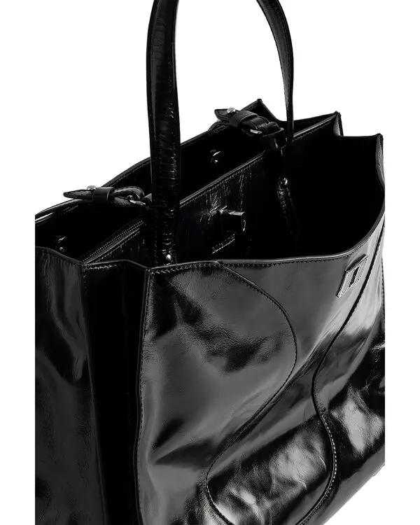 Zadig&Voltaire Jack Vintage Patent Leather Tote - Black