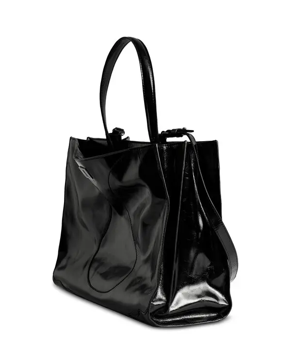 Zadig&Voltaire Jack Vintage Patent Leather Tote - Black
