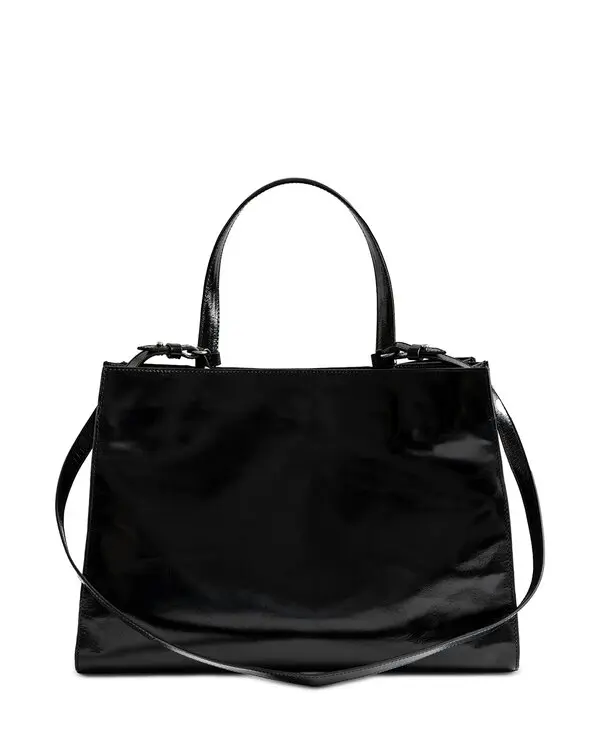 Zadig&Voltaire Jack Vintage Patent Leather Tote - Black