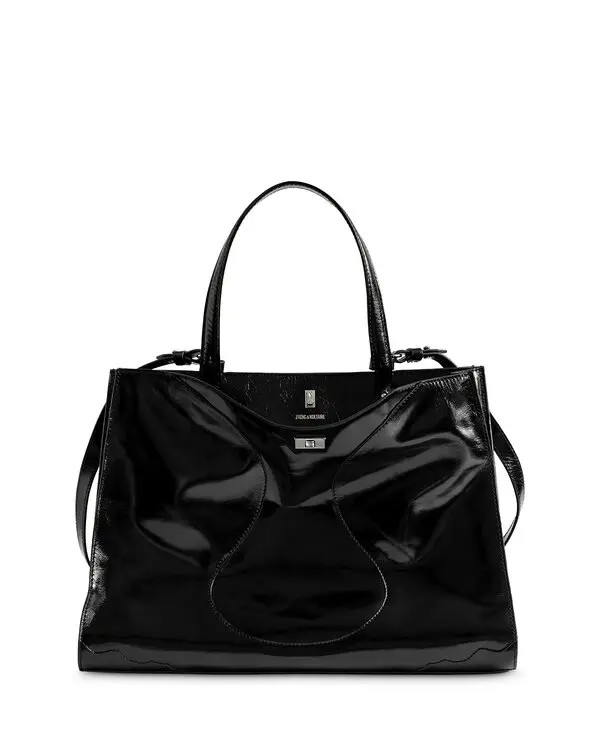 Zadig&Voltaire Jack Vintage Patent Leather Tote - Black