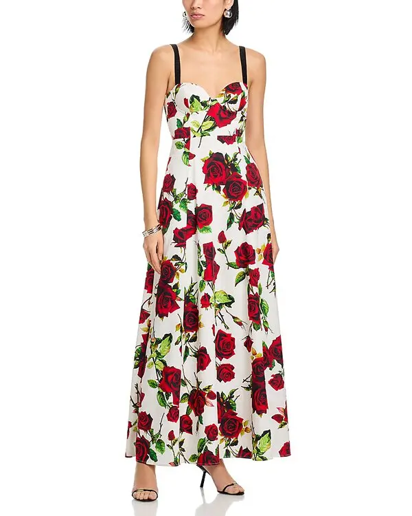 L'Agence Sutton Sweetheart Neck Maxi Dress