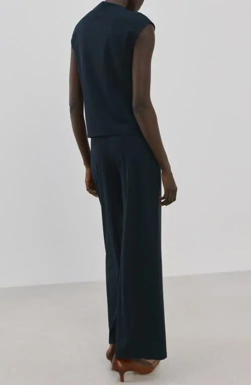 Mango Gathered Asymmetric Neck Top