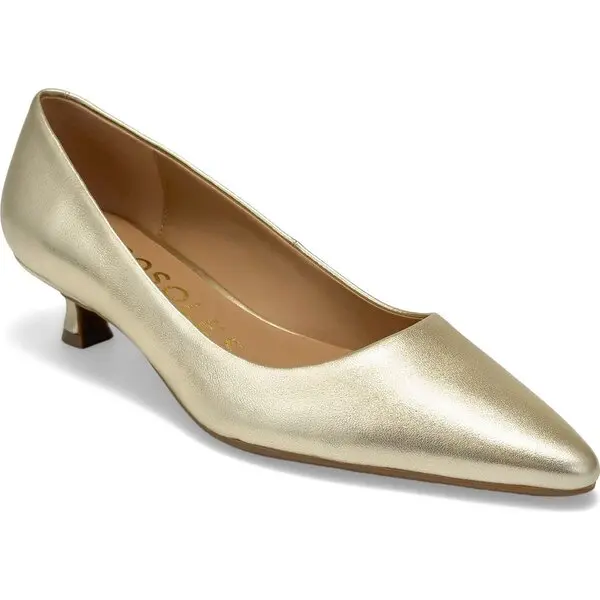Aerosoles Rana Kitten Heel Pump - Soft Gold