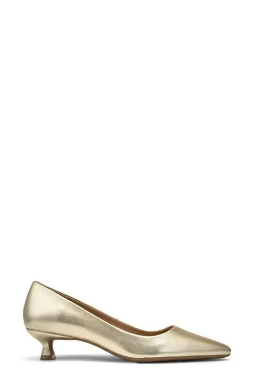 Aerosoles Rana Kitten Heel Pump - Soft Gold