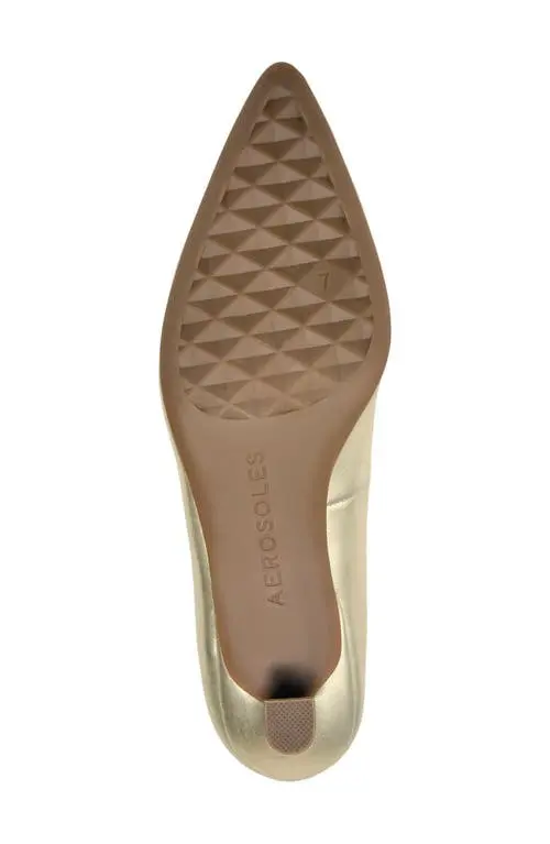 Aerosoles Rana Kitten Heel Pump - Soft Gold