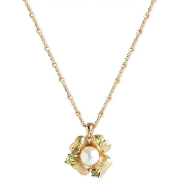 RETRO CHIC Garden Blossom Pendant Necklace - Gold