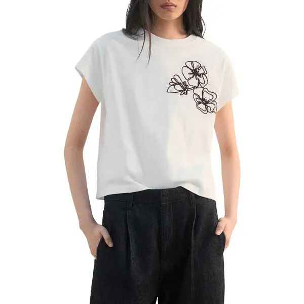 Mango Floral Embroidered T-shirt