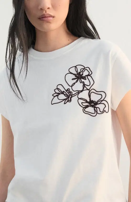 Mango Floral Embroidered T-shirt