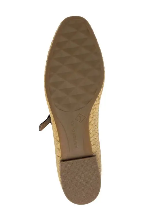 Aerosoles Annette Mary Jane Flat - Natural/black Basket Raffia