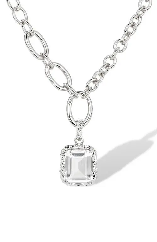 RETRO CHIC Crystal Lava Necklace - Crystal Clear