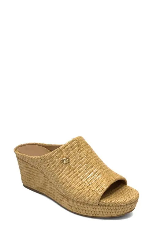 Aerosoles Cafe Woven Wedge Sandal - Natural