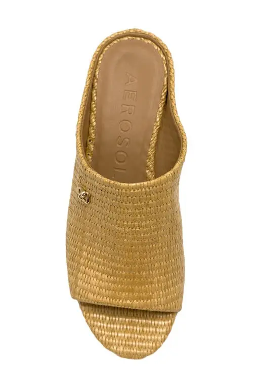 Aerosoles Cafe Woven Wedge Sandal - Natural