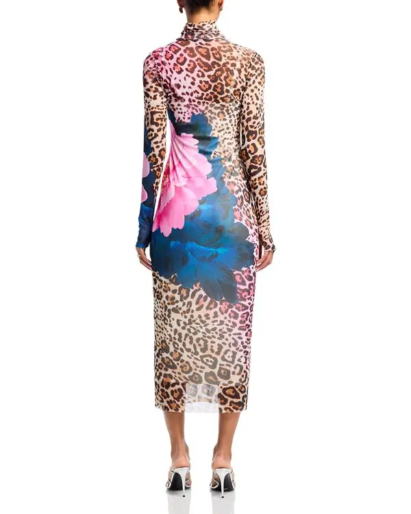 AFRM Shailene Printed Midi Dress - Animal Block Peony