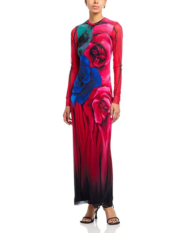 AFRM Didi Floral Maxi Dress - Multi Blur Rose