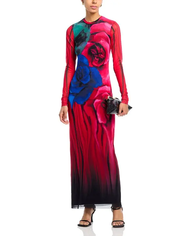 AFRM Didi Floral Maxi Dress - Multi Blur Rose