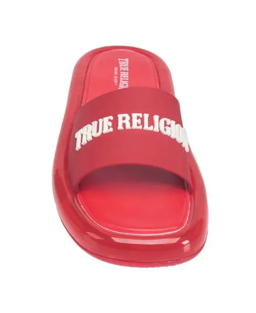 True Religion Logo Strap Jelly Slide - Red