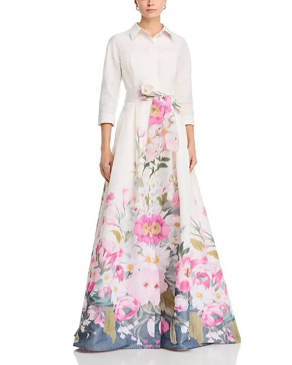 Rickie Freeman For Teri Jon Taffeta Collared Gown