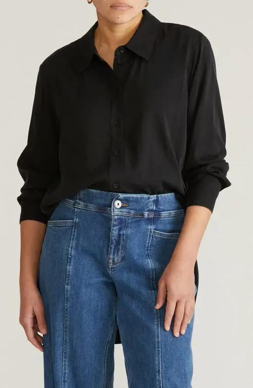 Universal Standard Oversized Cooling Button-up Shirt - Black