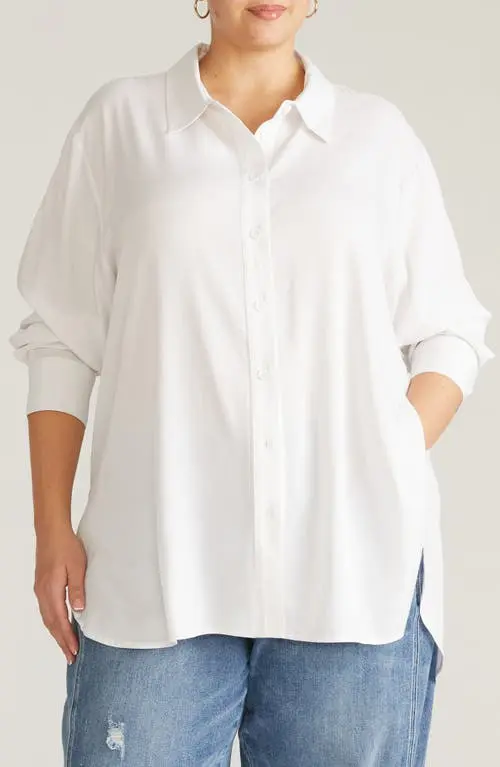Universal Standard Oversized Cooling Button-up Shirt - White