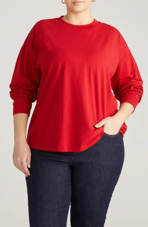 Universal Standard Drop Shoulder T-shirt - Ruby Red