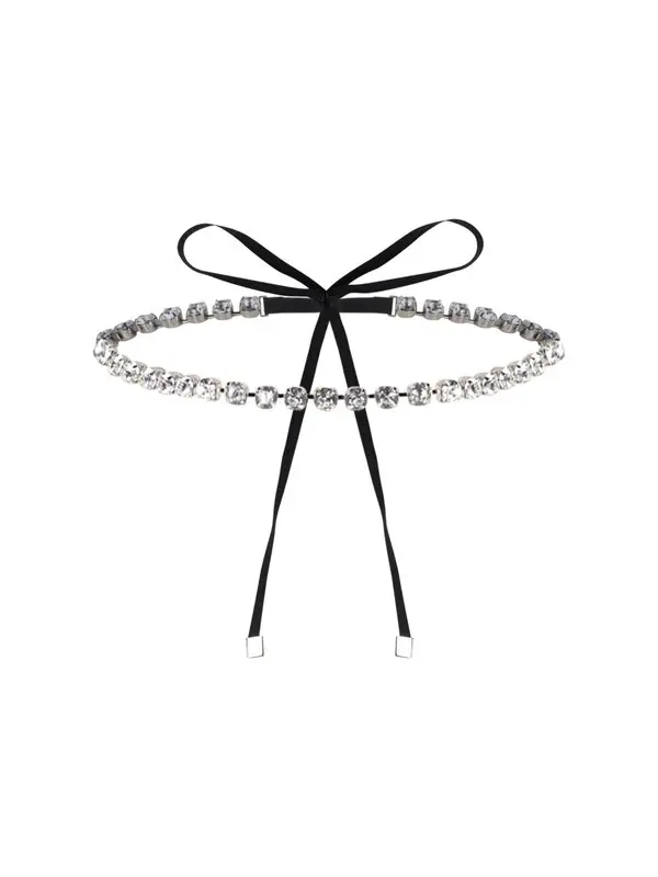 MAISON MARGIELA Strass Bow Necklace - Silver