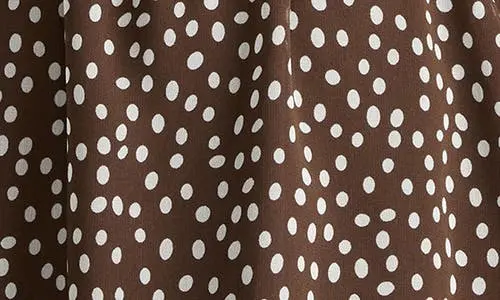 Universal Standard Milou Faux Wrap Top - Brown/white Dot Print
