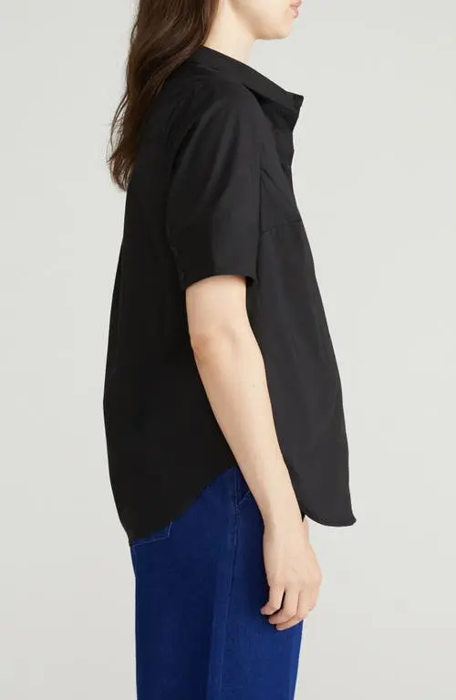 Universal Standard Stretch Poplin Shirt - Black