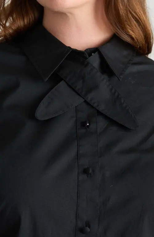 Universal Standard Janet Stretch Poplin Button-up Shirt - Black