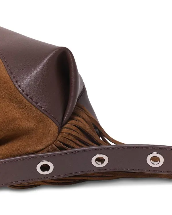 Maje Miss M Mini Suede & Leather Shoulder Bag