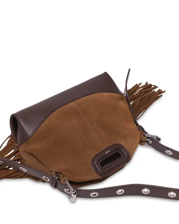 Maje Miss M Mini Suede & Leather Shoulder Bag