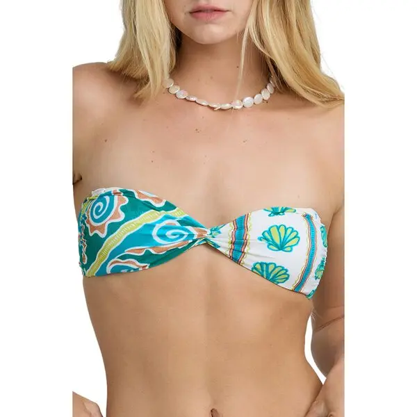 BILLABONG Salty Waves Twist Bandeau Bikini Top - Climbing Ivy